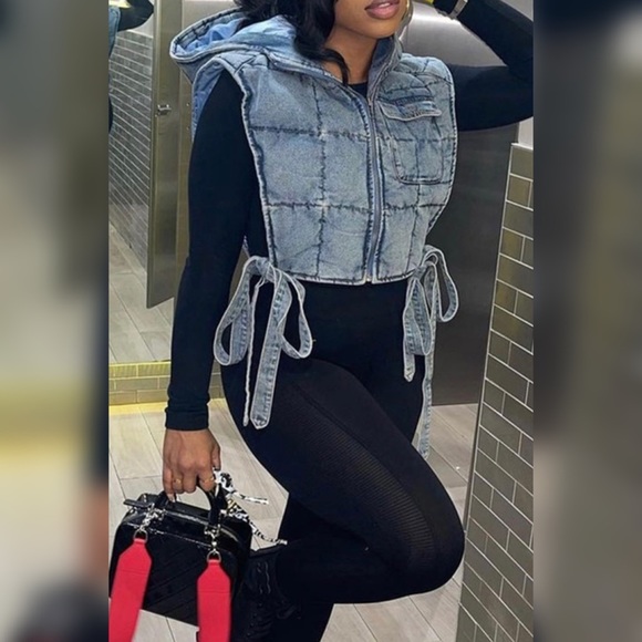 Jackets & Coats | Baddie Quilted Denim Crop Jacket | Poshmark